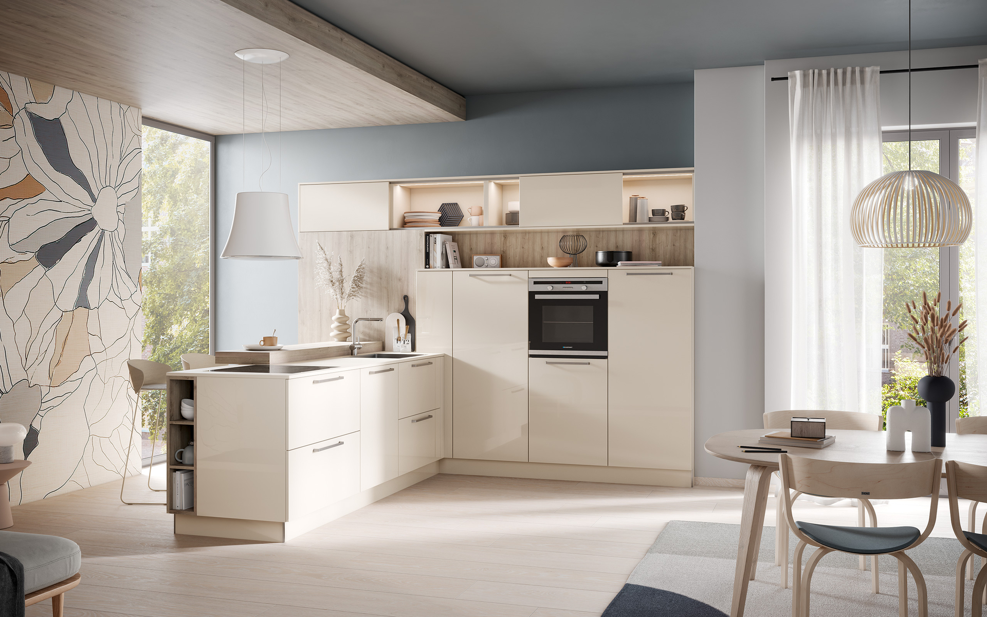 Laser brilliant crema magnolia - Cwm Haus Kitchens